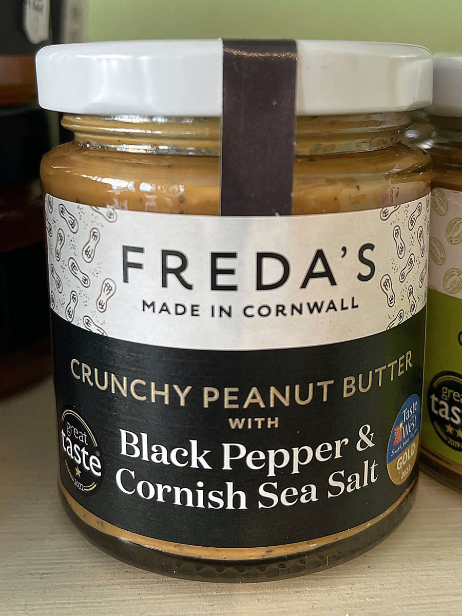 Fredas Crunchy Peanut Butter with Black Pepper & Cornish Sea Salt 180g ...
