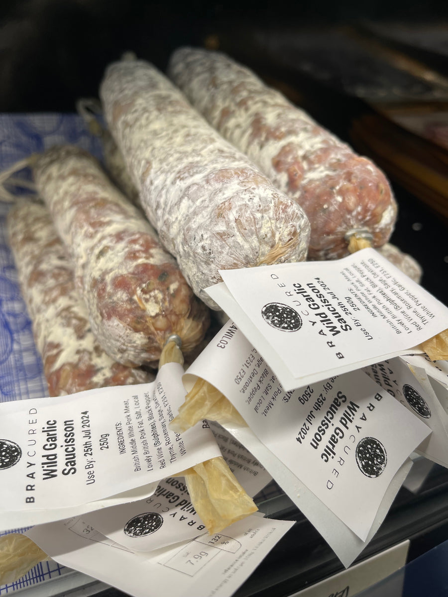 Bray Cured Wild Garlic Saucisson – Green & Lovely