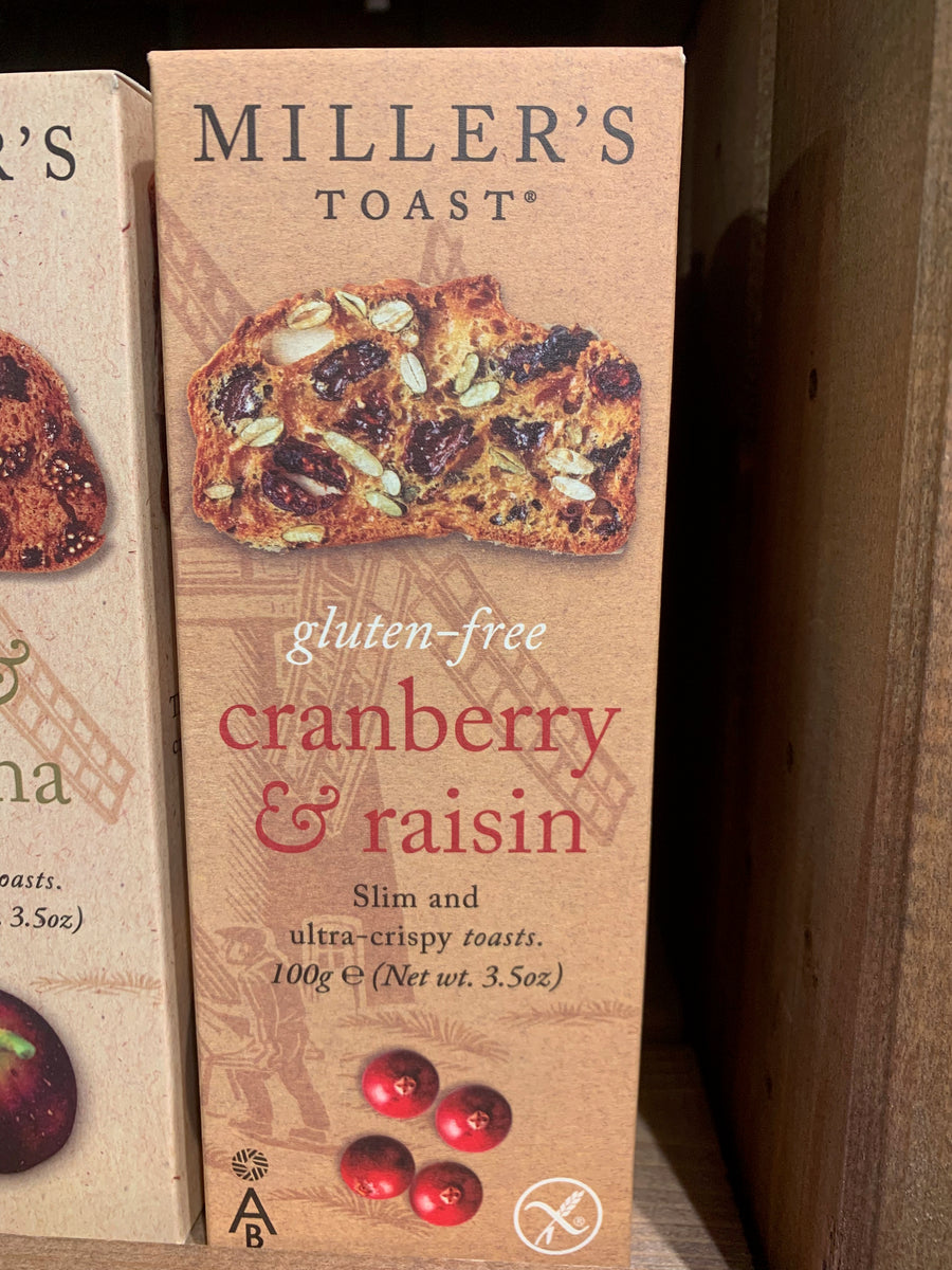 Millers Toast Gluten Free Cranberry Raisin – Green & Lovely